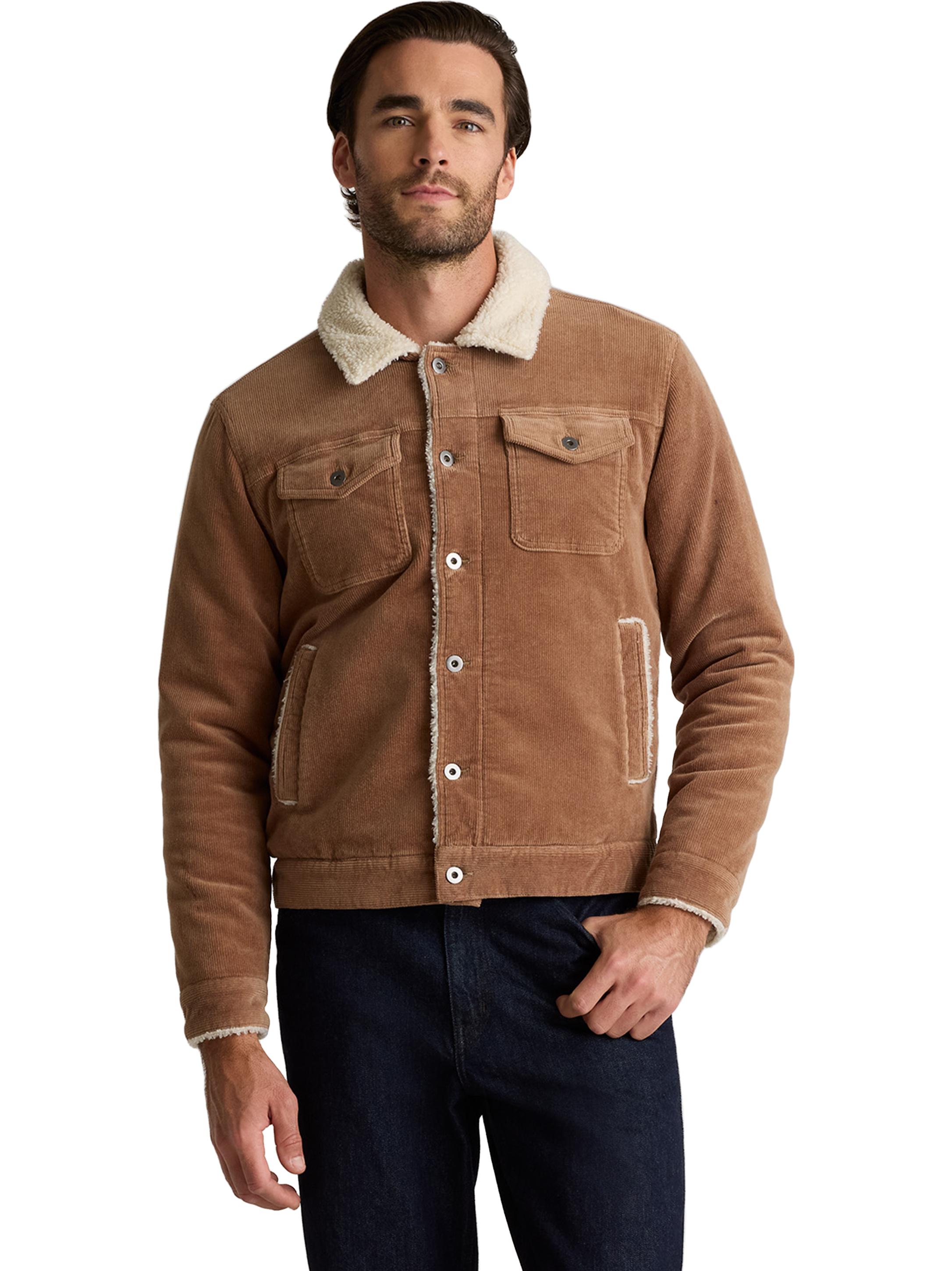 QUINCE Organic Stretch Corduroy Sherpa-Lined Trucker Jacket